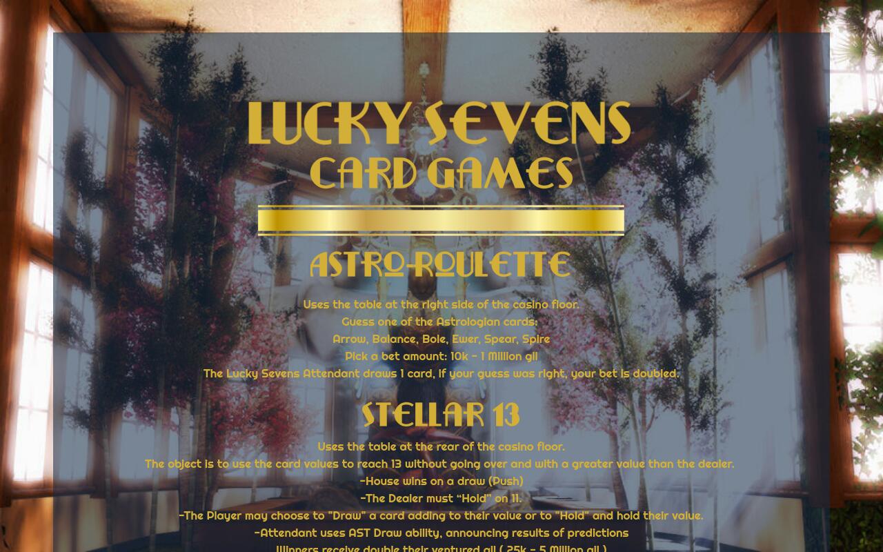 Lucky Sevens Card Games